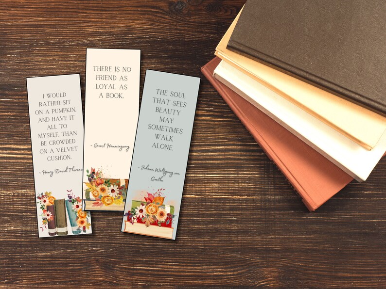 Fall Flowers and Author Quotes Printable Bookmarks | Quotes About Life ...