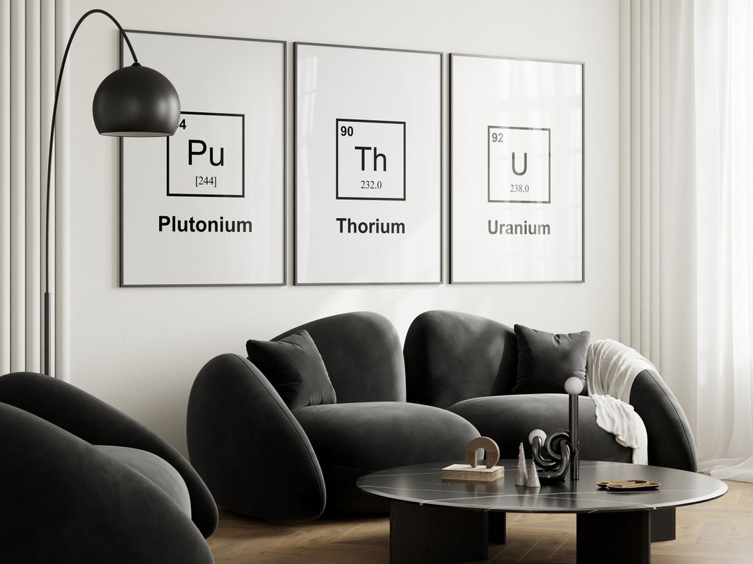 Elements Plutonium, Uranium, & Thorium Wall Art | Radioactive Elements ...