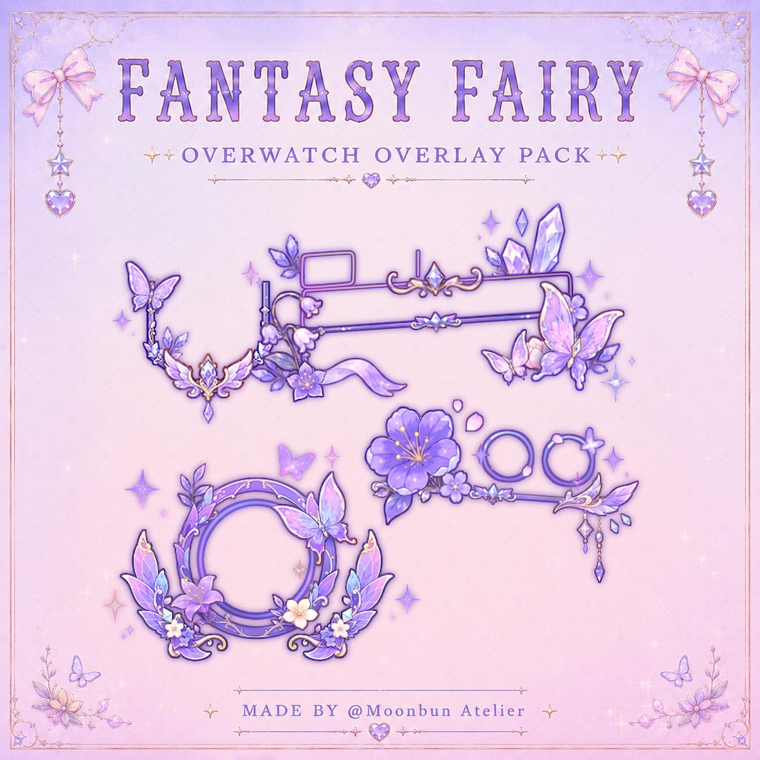 Fantasy Fairy Overwatch HUD Overlay Pack | Stream Assets | OBS ...