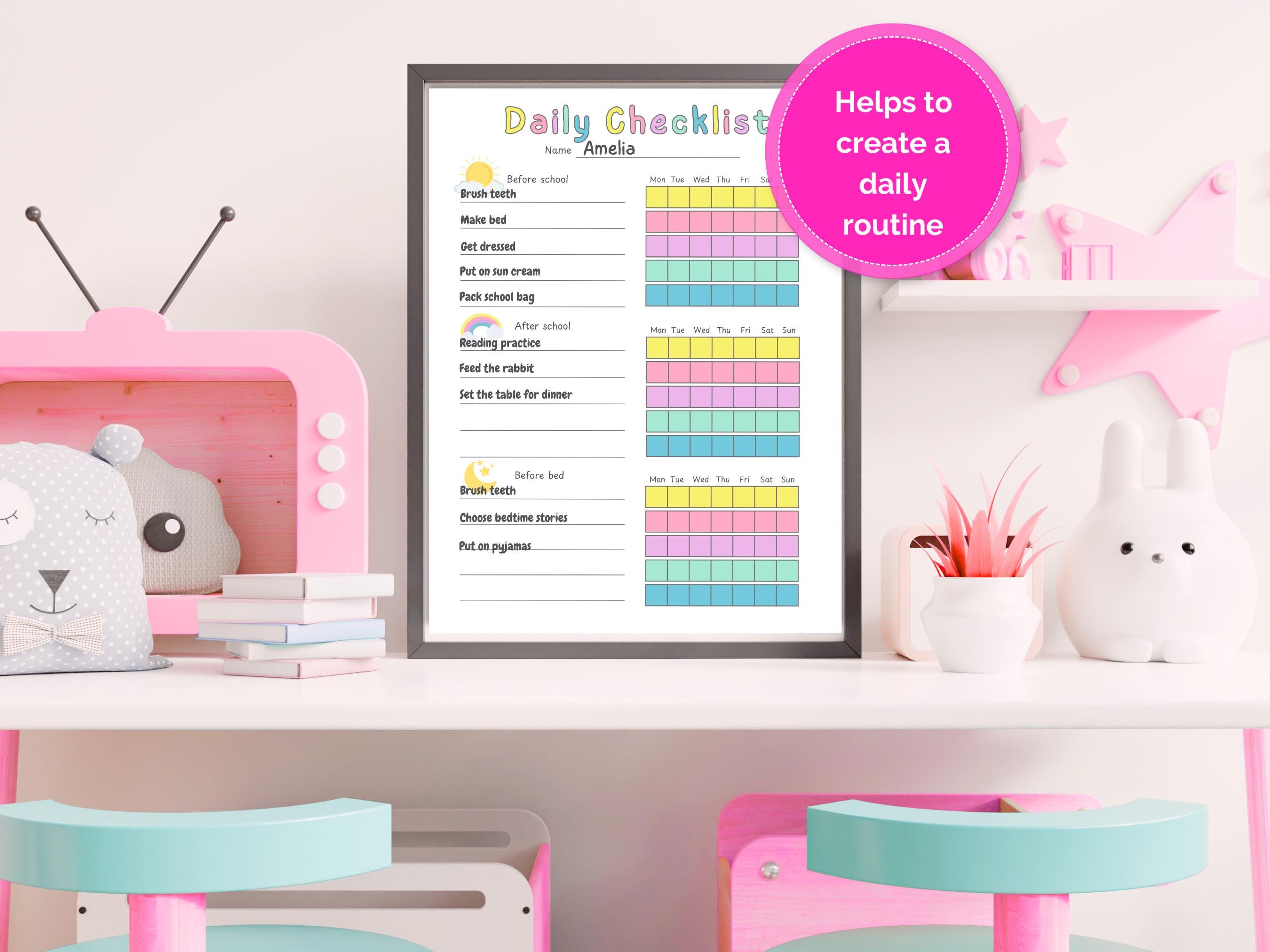 Kids School Day Checklist Printable – Morning & After School Routine ...