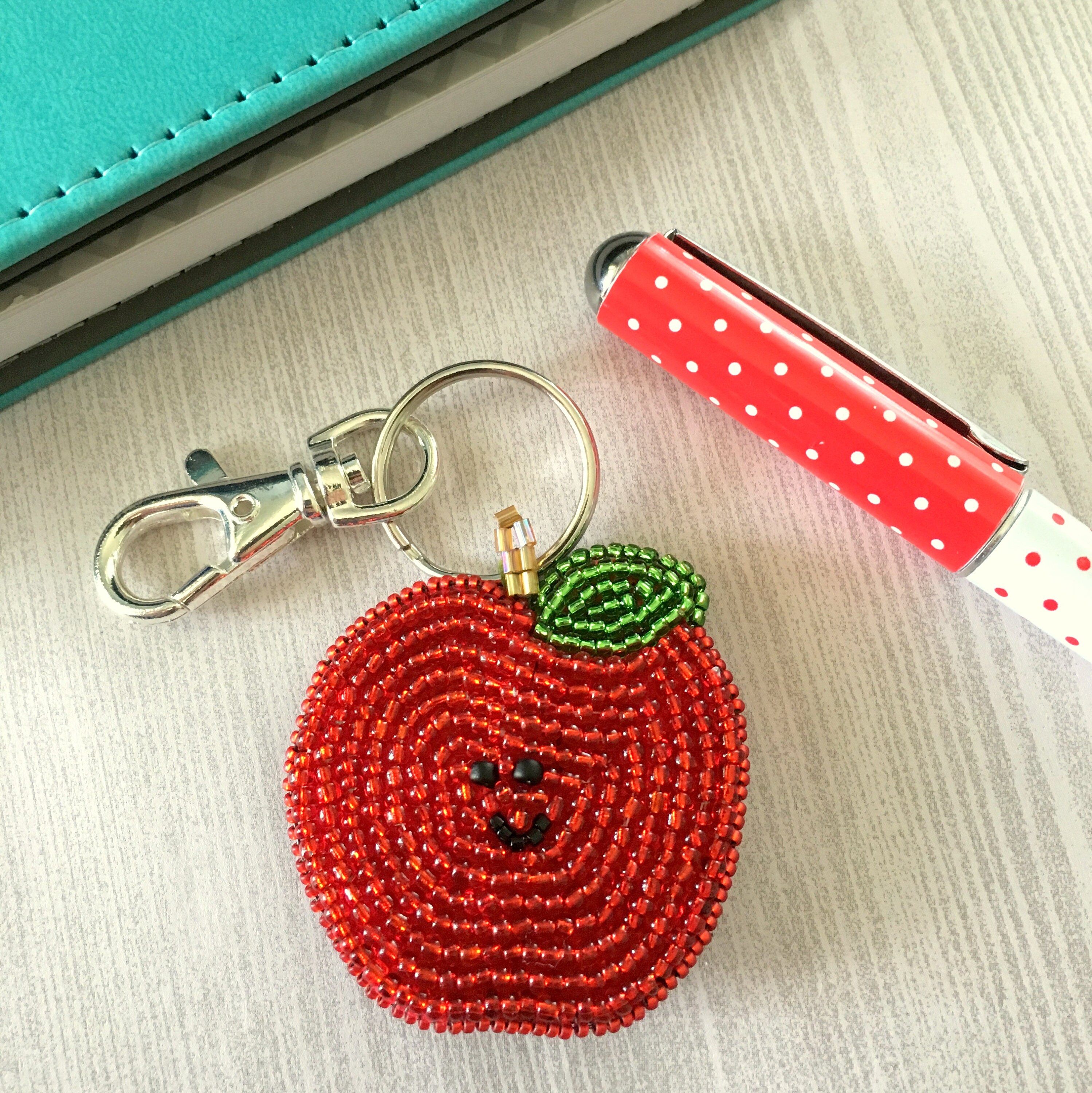 Happy Apple Keychain Thank You Gift for a Great Teacher - Etsy