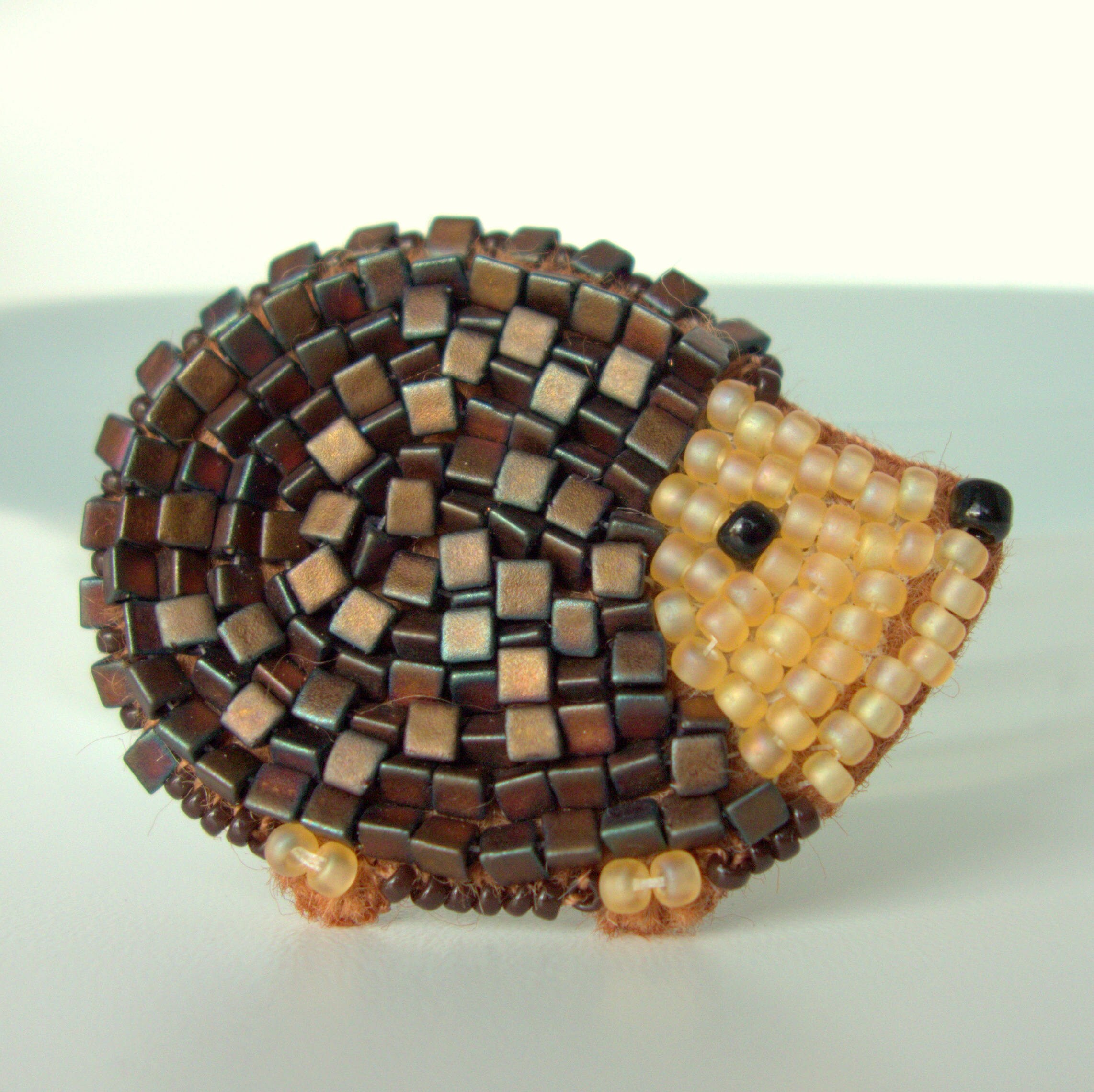 Hedgehog Brooch, Cute Beaded Hedgehog, Miniature Badge, Present Idea ...