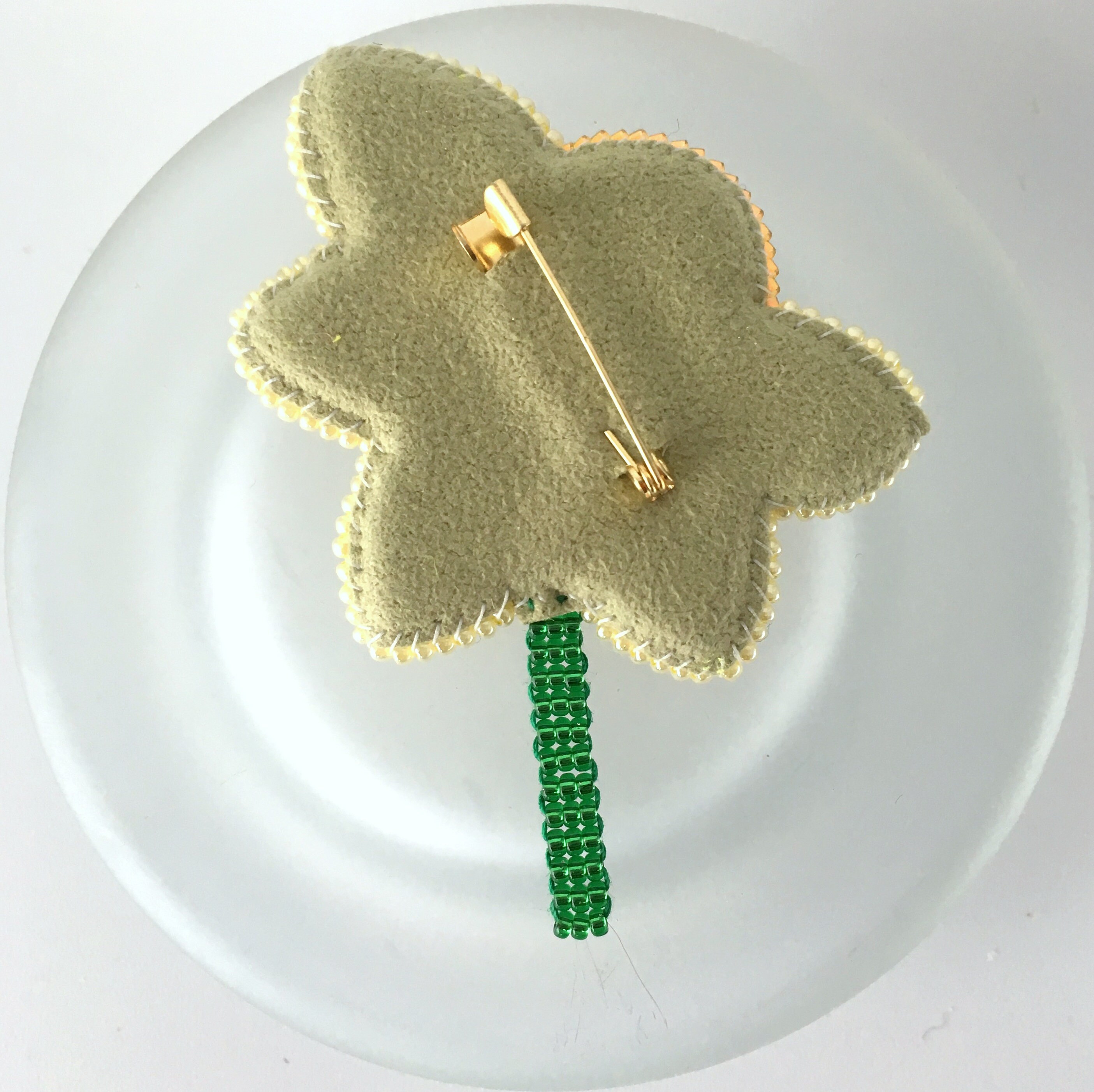 Daffodil Brooch, Hand Beaded Spring Flower Pin, Welsh Bloom, March ...