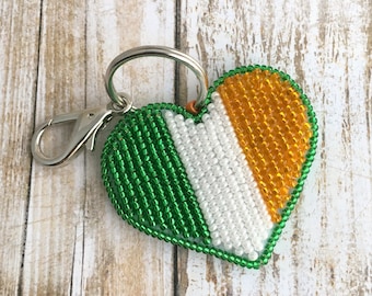 Scotland Flag Keychain, Hand Beaded St Andrews Cross, Scottish Themed ...