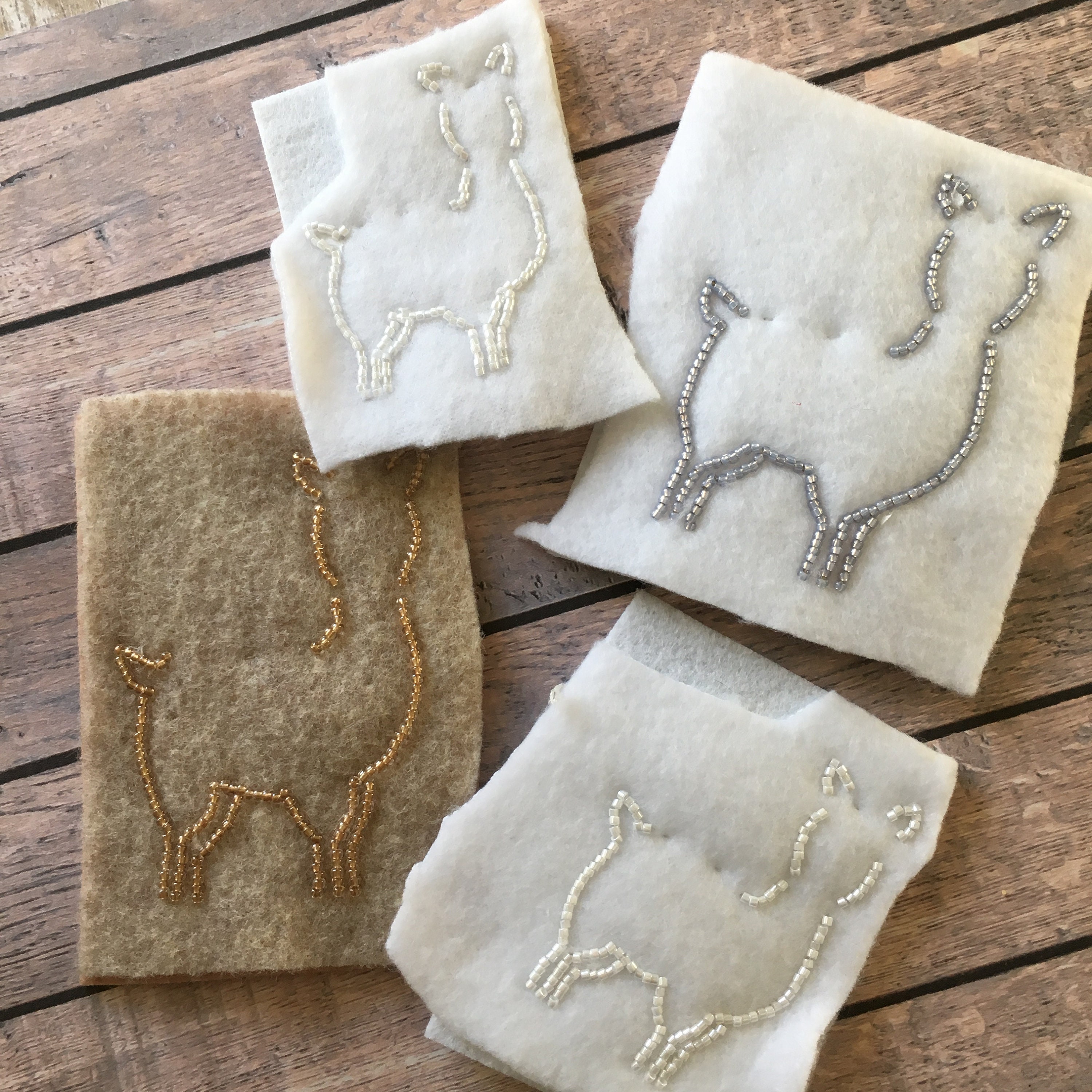 Alpaca Pin, Hand Beaded Brooch Gift for Llama Lover, White Lapel / Hat ...