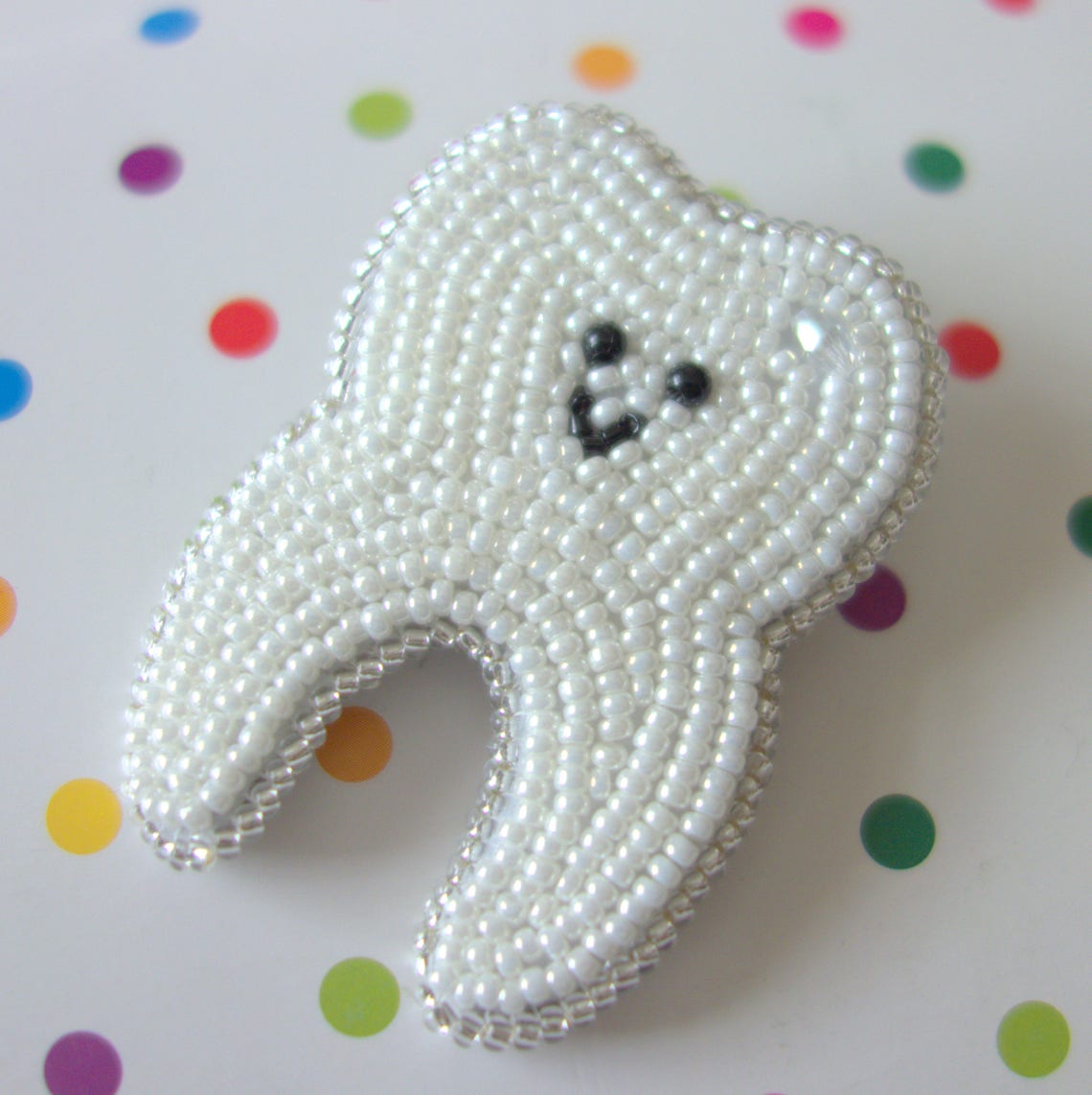 Tooth Brooch Cute Beaded Dental Pin Thank You Gift for - Etsy
