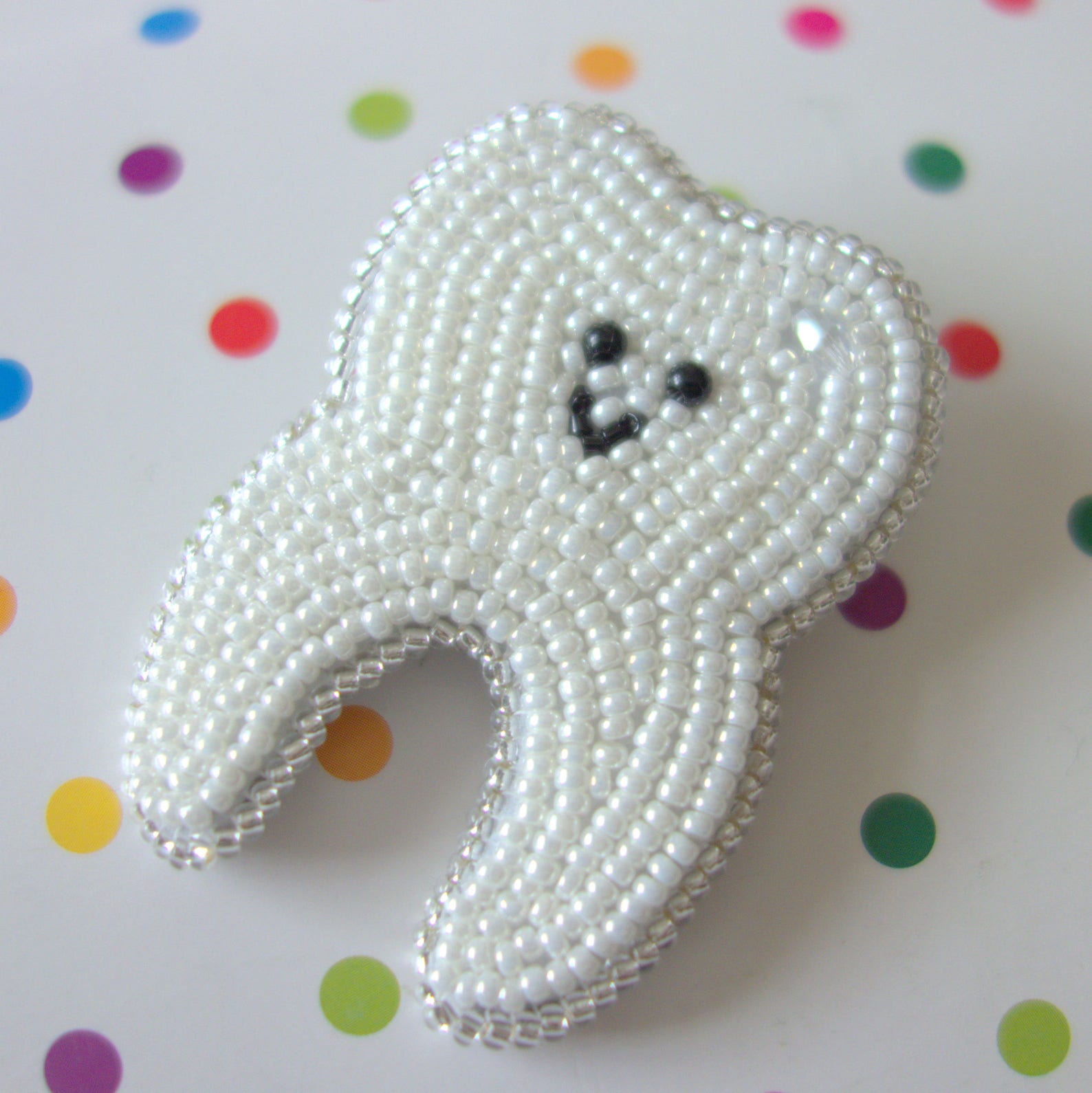 Tooth Brooch Cute Beaded Dental Pin Thank You Gift for - Etsy