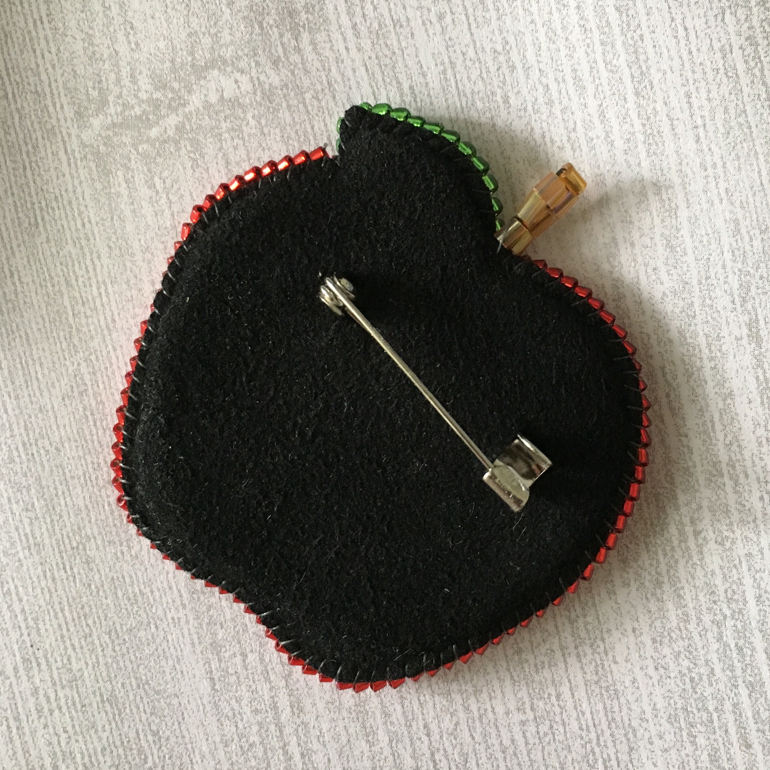 Apple Brooch Cute Hand Beaded Fruit Pin Gift for Her Fall - Etsy