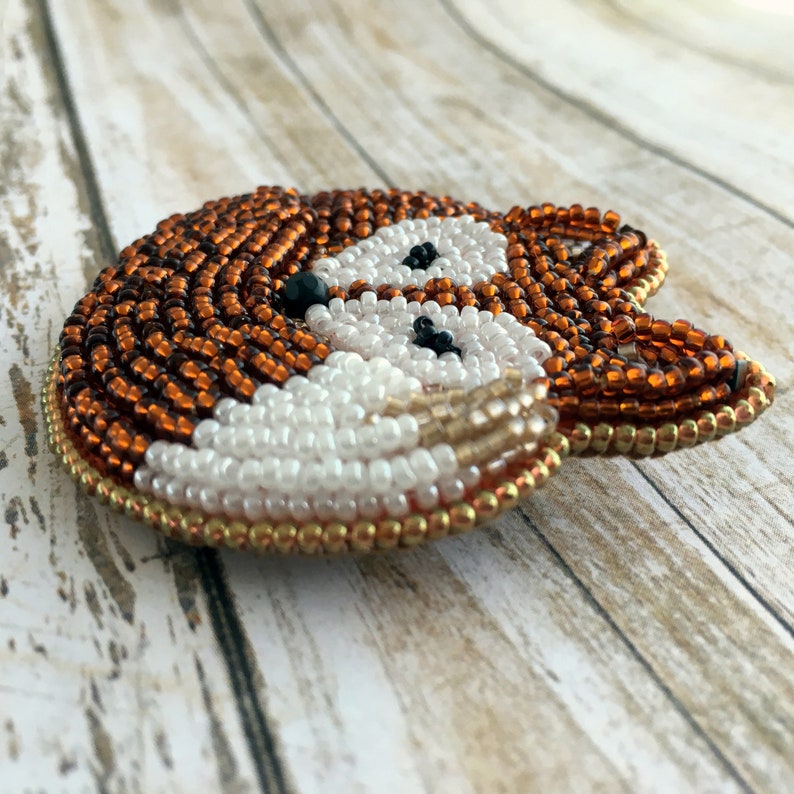 Sleeping Fox Brooch Beaded Fox Pin Cute Birthday Gift Idea - Etsy