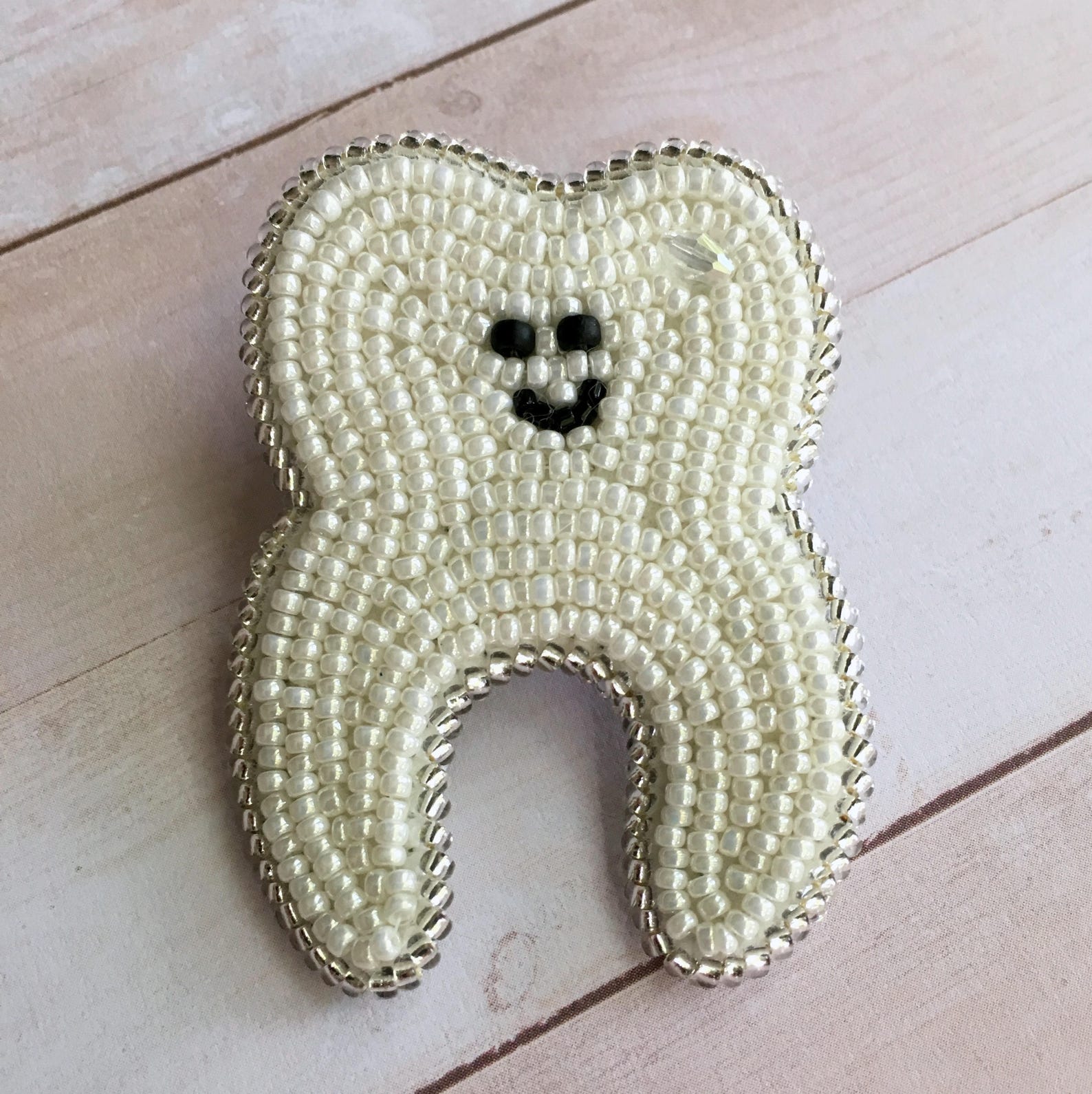 Tooth Brooch Cute Beaded Dental Pin Thank You Gift for - Etsy