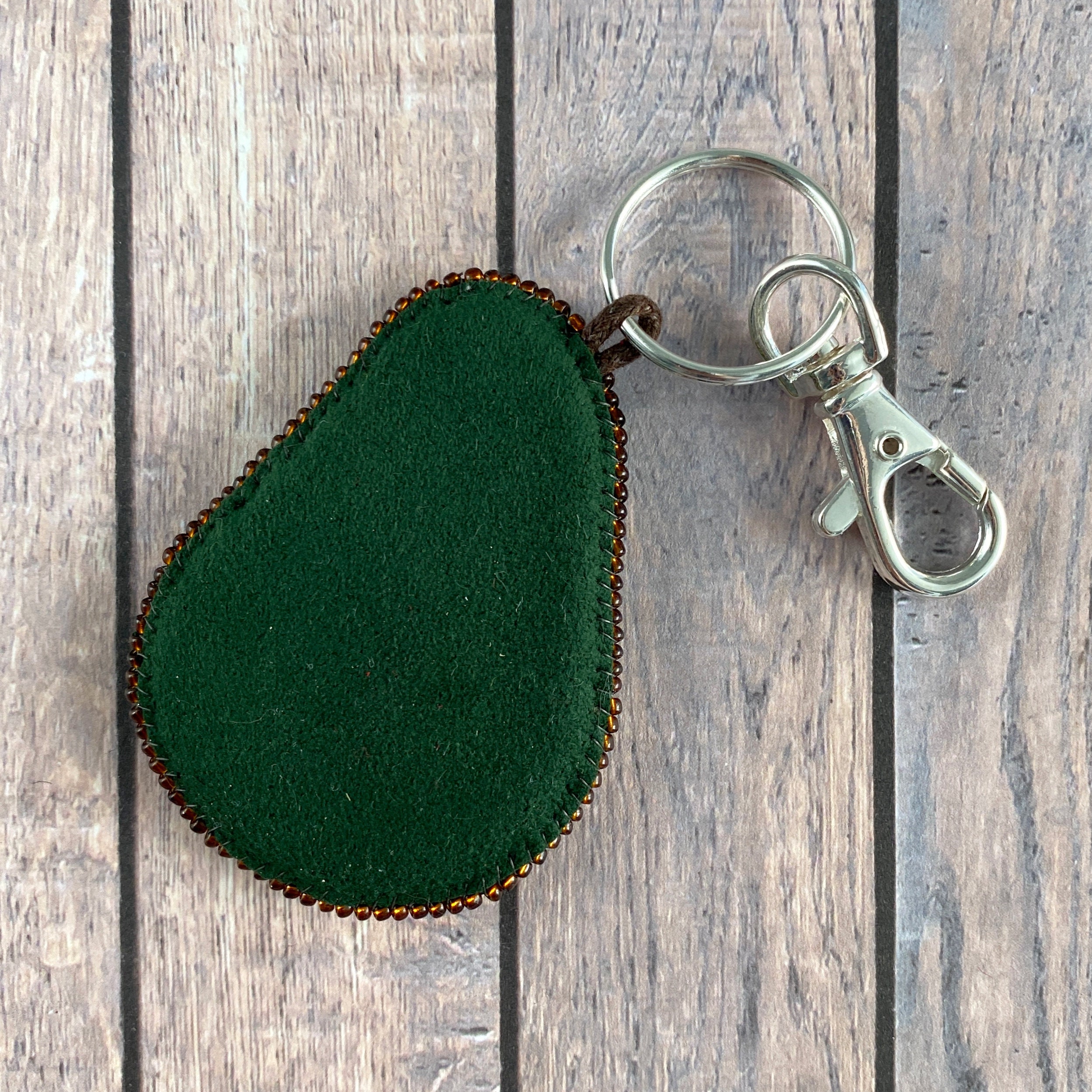 Happy Avocado Keychain, Beaded Kawaii Keyring, Vegan Veggie Gift for ...