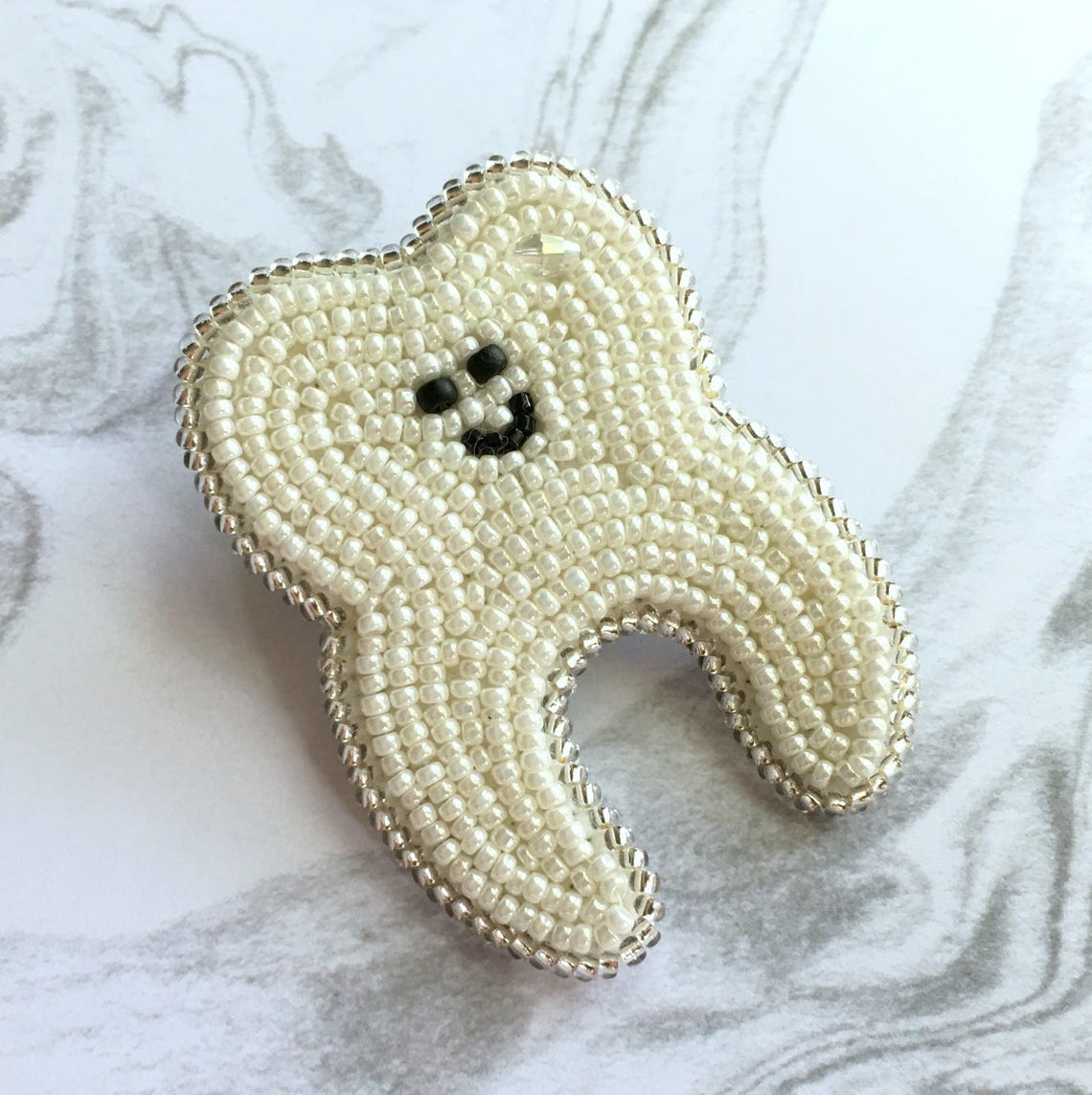 Tooth Brooch Cute Beaded Dental Pin Thank You Gift for - Etsy
