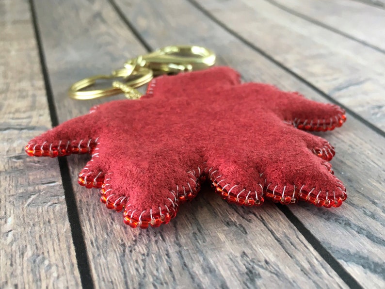 Autumn Leaf Keychain Fall Leaf Purse Charm September October - Etsy UK