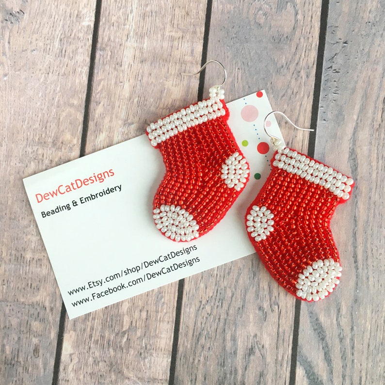 Red Stocking Earrings Novelty Christmas Jewellery Fun - Etsy