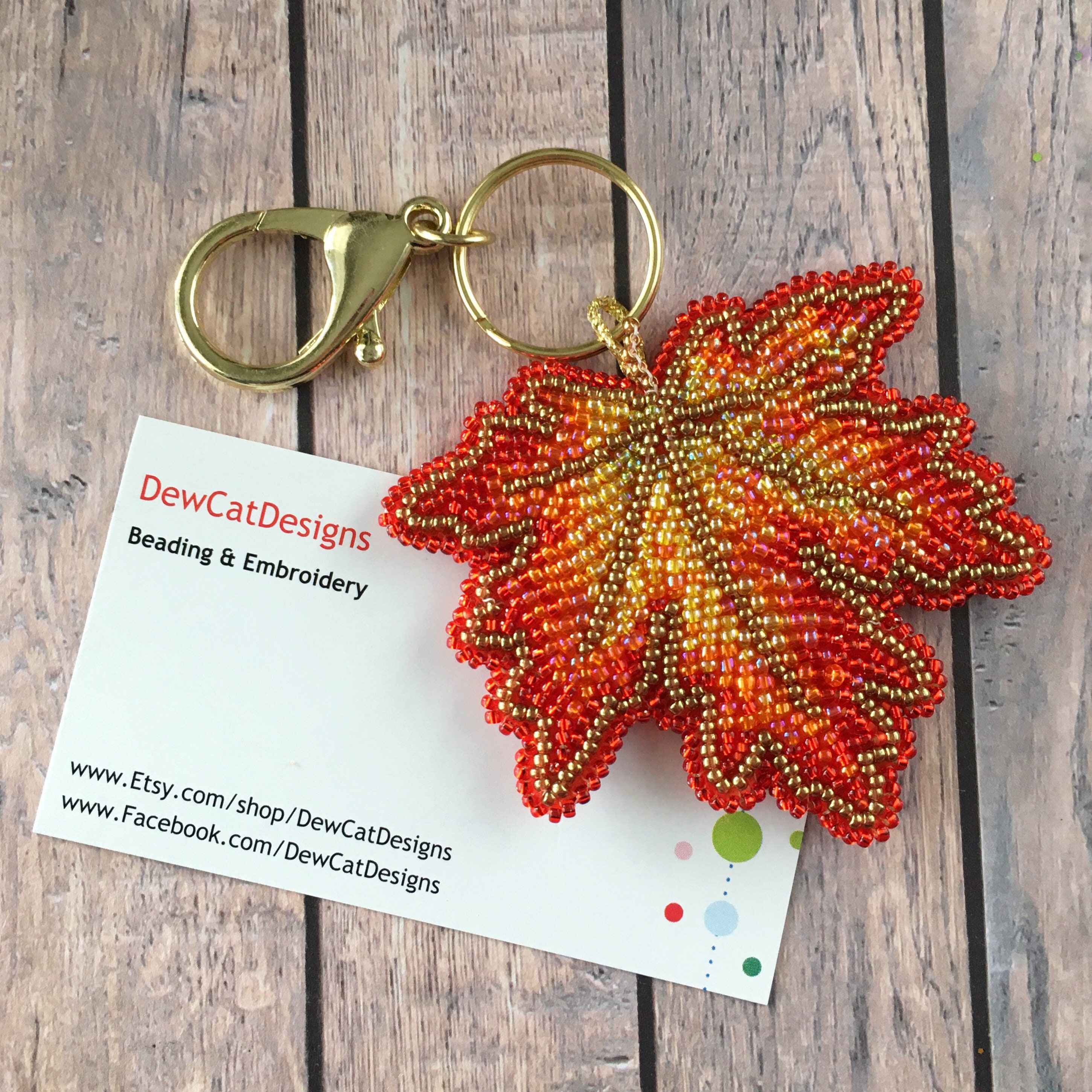 Autumn Leaf Keychain Fall Leaf Purse Charm September October - Etsy UK