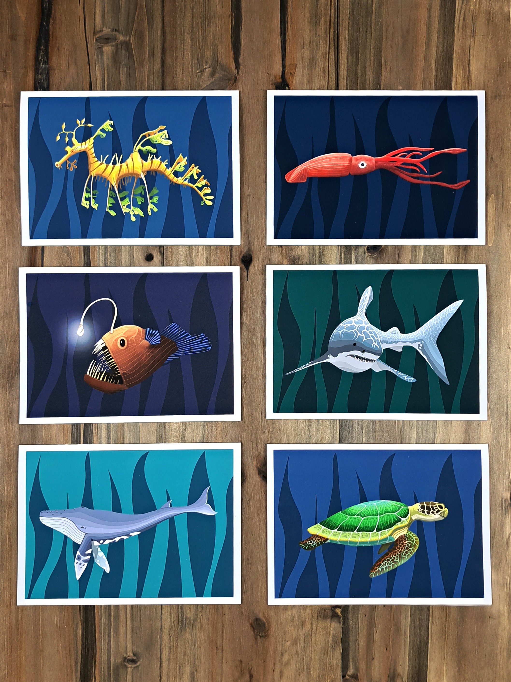 Nature Cards, Fish, Greeting Cards, Cards, 5x7 Cards, Kids Cards, Blank ...