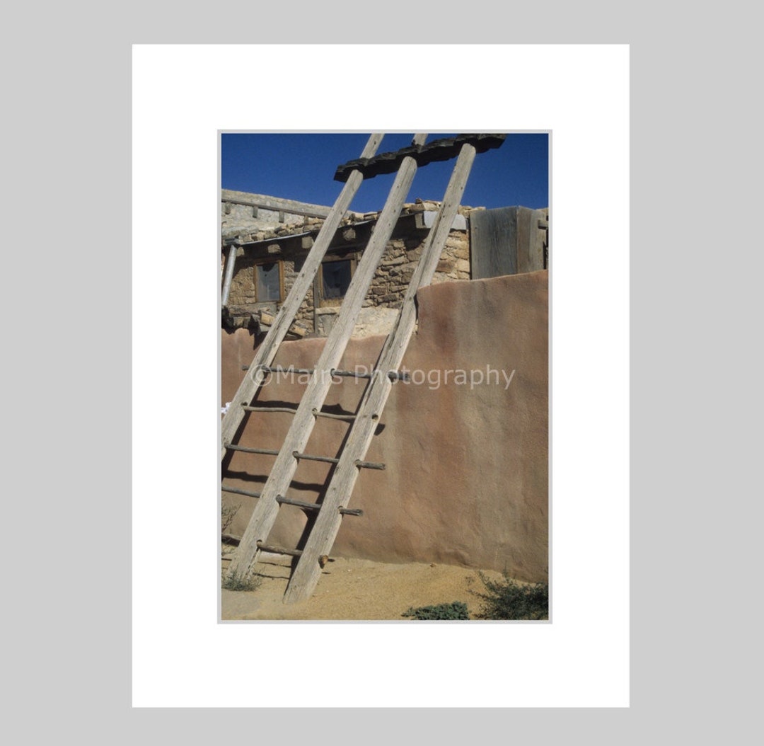 Traditional Ladder Pueblo Southwest Native American Indian Acoma Sky ...