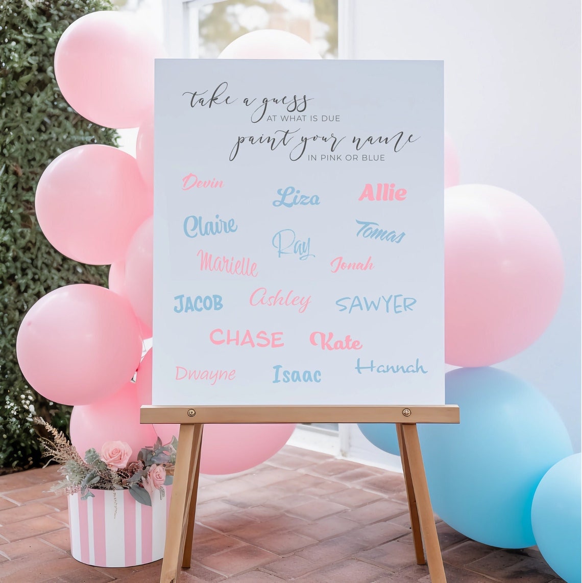 Gender Reveal Guest's Guessing Board - Etsy