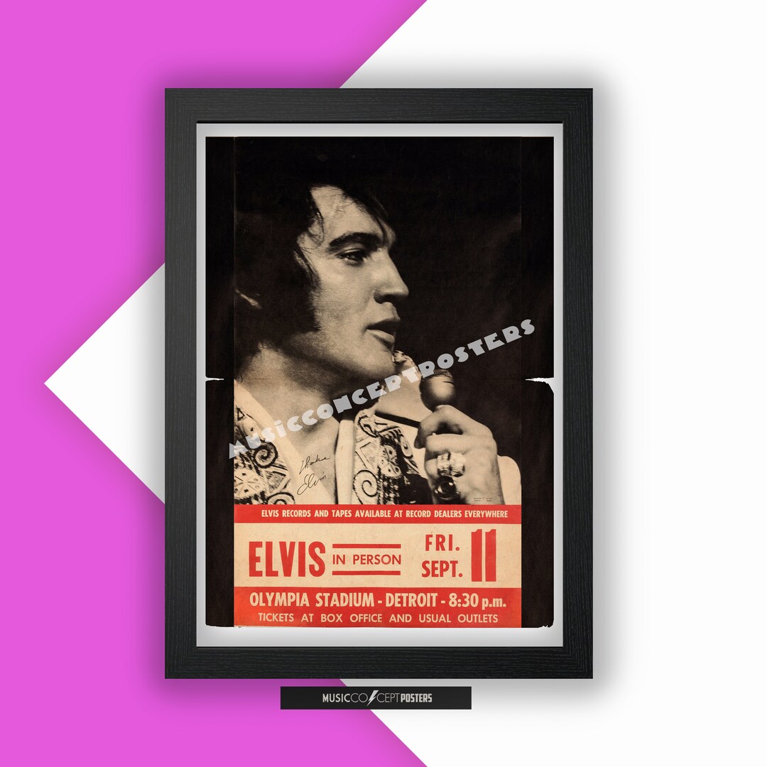 Elvis Presley Concert Poster Rock Music Poster Rock Pop Vintage Style ...