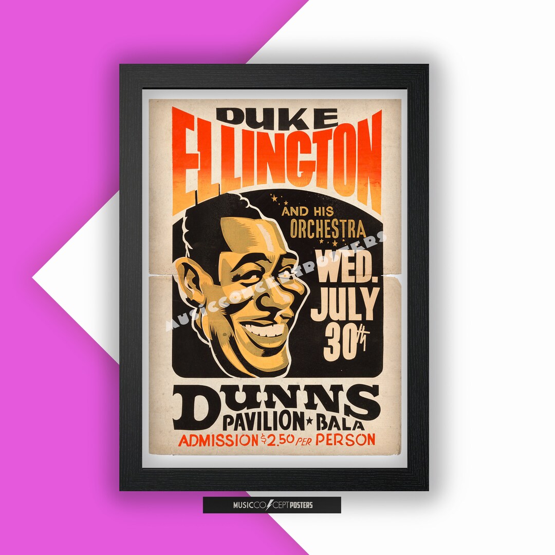 Duke Ellington Concert Poster Music Poster Jazz Blues Rock Vintage ...