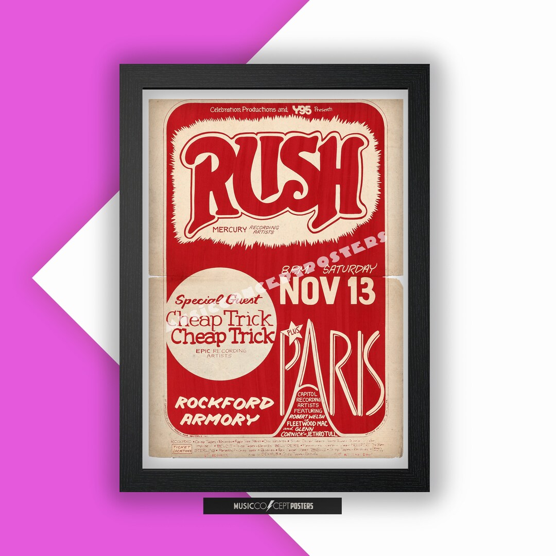 Rush Concert Poster - Music Poster - Pop Rock New Wave Heavy Vintage ...