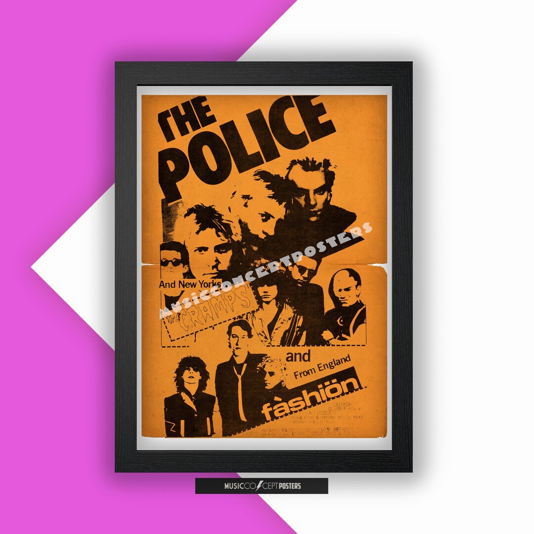 The Police Cramps Concert Poster Rock Music Poster Rock Pop Vintage ...