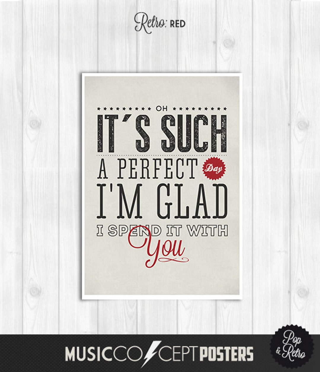 Lou Reed Print Perfect Day Music Poster Music Print Lyrics Print - Etsy