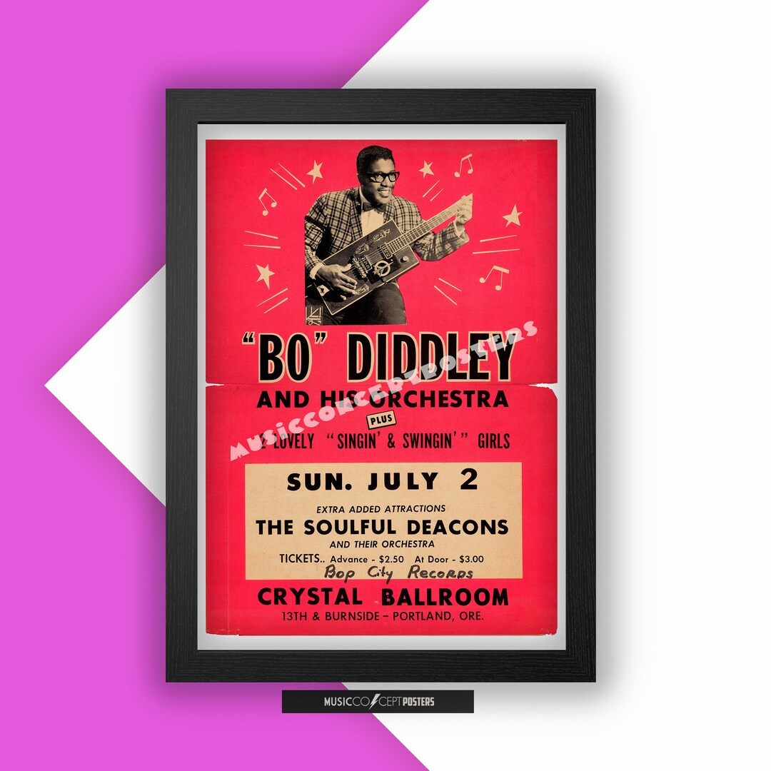 Bo Diddley Poster Music Poster Garage Punk Rock and Roll Vintage Style ...