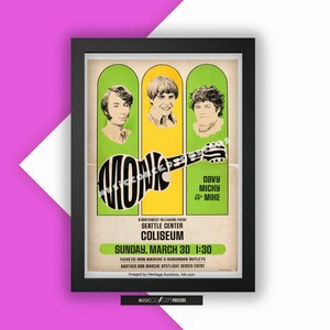 The Monkees Concert Poster - Rock Music Poster - Rock Pop Vintage Style ...