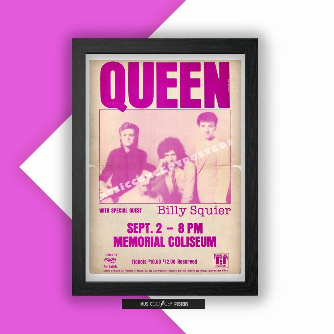 Queen Concert Poster Music Poster Freddie Mercury Pop Rock Roll Vintage ...