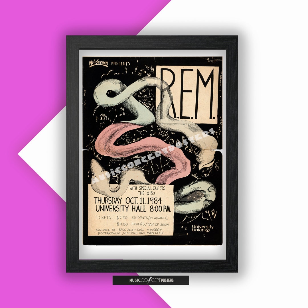 REM Concert Poster - Rock Music Poster - Rock Pop Vintage Style ...