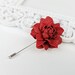 Red Leather Rose Flower Men's Lapel Pin. Rose Flower Brooch. Flower ...