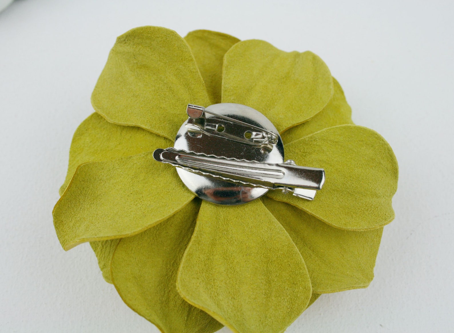 Yellow Leather Rose Flower Brooch Leather Rose Pin Yellow - Etsy