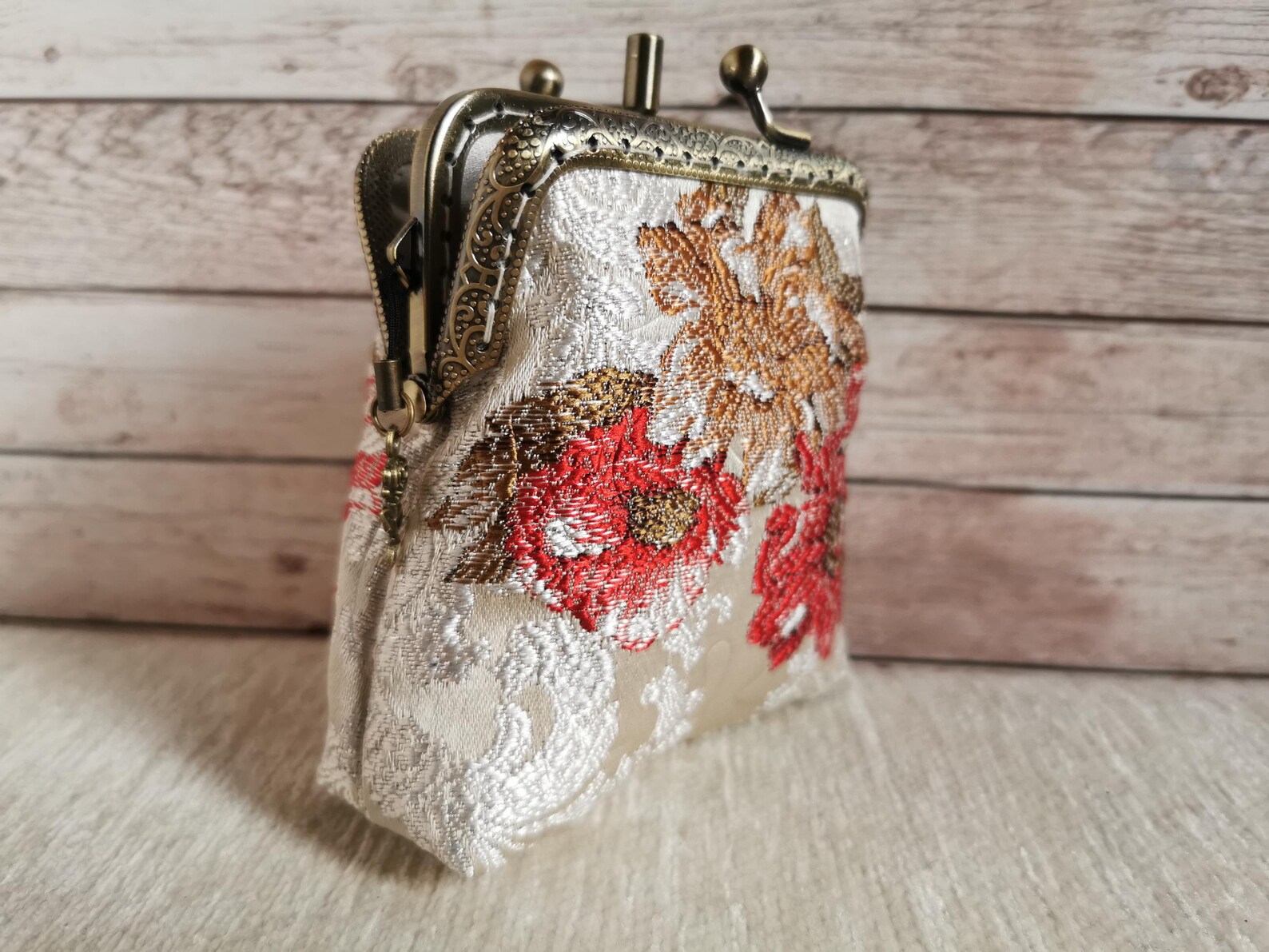 Double Kiss Lock Coin Purse, Vintage Style Wallet, Double Pockets Coin ...