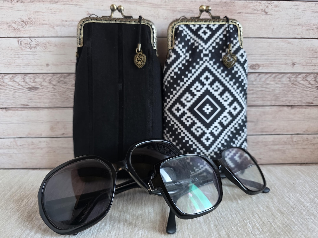 Eyeglass Case, Kiss Lock Sunglass Case, Kiss Clasp Glasses Case ...