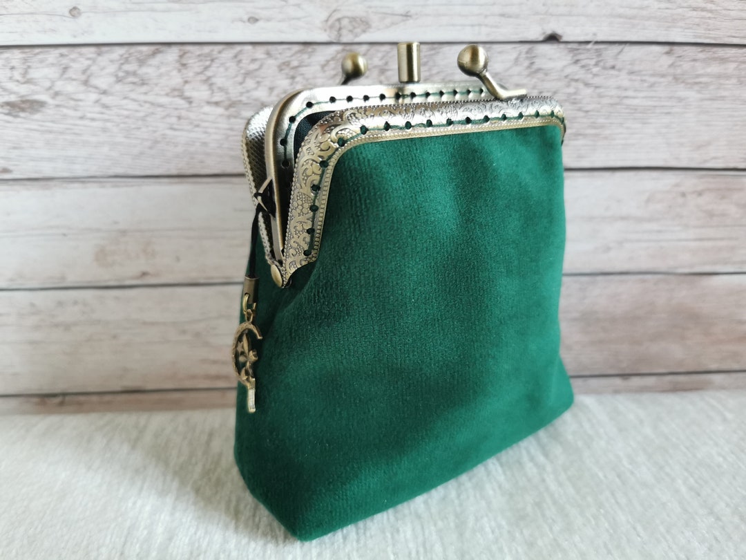 Double Kisslock Coin Purse, Kiss Lock Coin Purse, Double Pockets Wallet ...