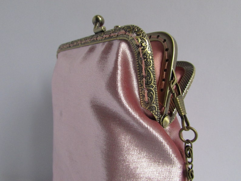 Metallic Pink Wedding Purse Kiss Clasp Princess Crossbody - Etsy