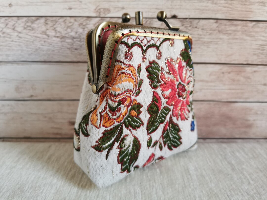 Double Kiss Lock Coin Purse, Vintage Style Wallet, Double Pockets Coin ...