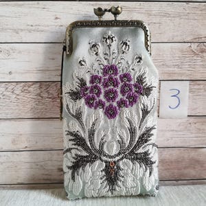 Flowers Eyeglass Case, Fabric Kiss Clasp Sunglass Case, Kiss Lock ...