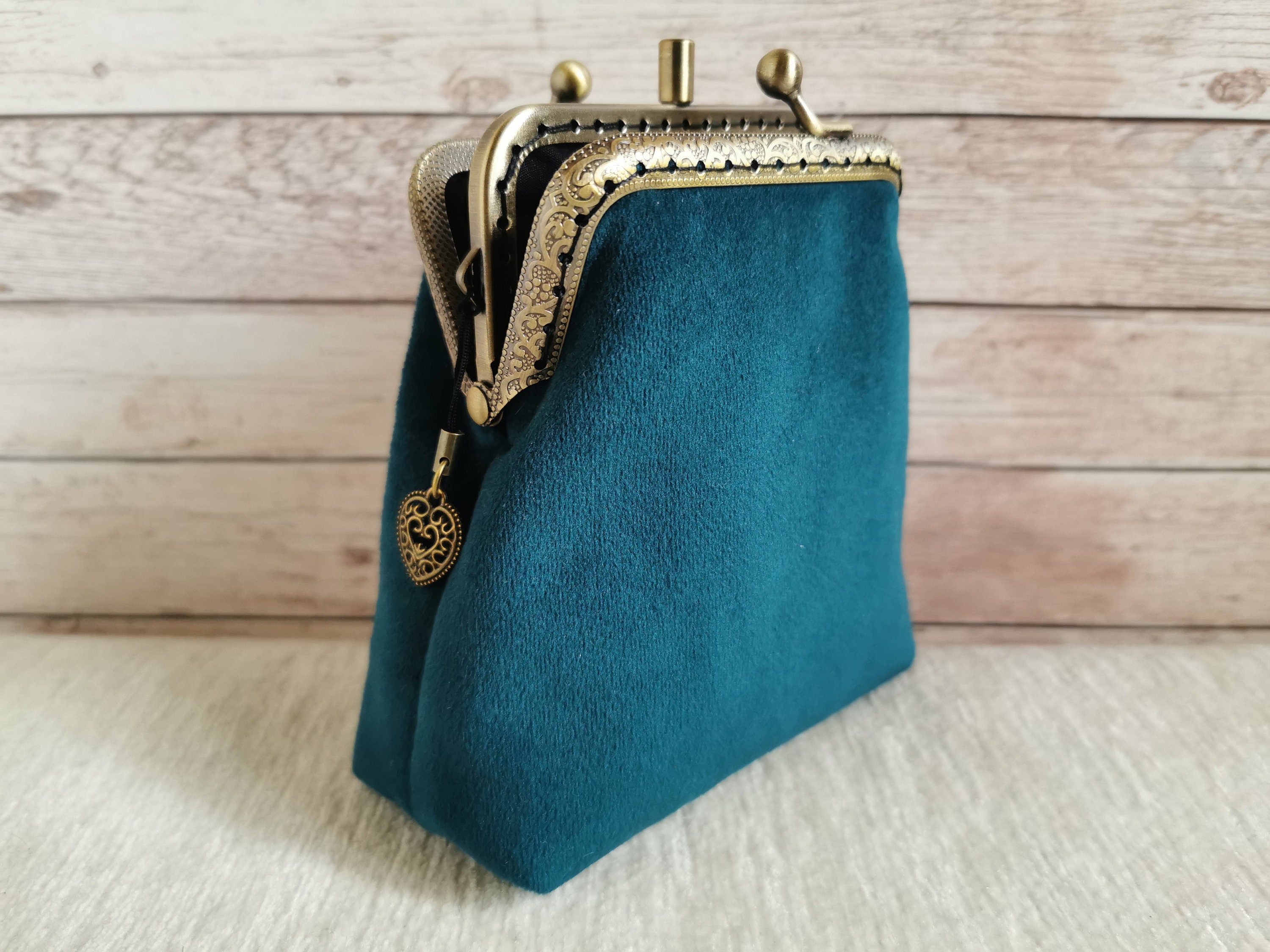 Double Kiss Lock Coin Purse, Vintage Style Coin Purse, Double Pockets ...