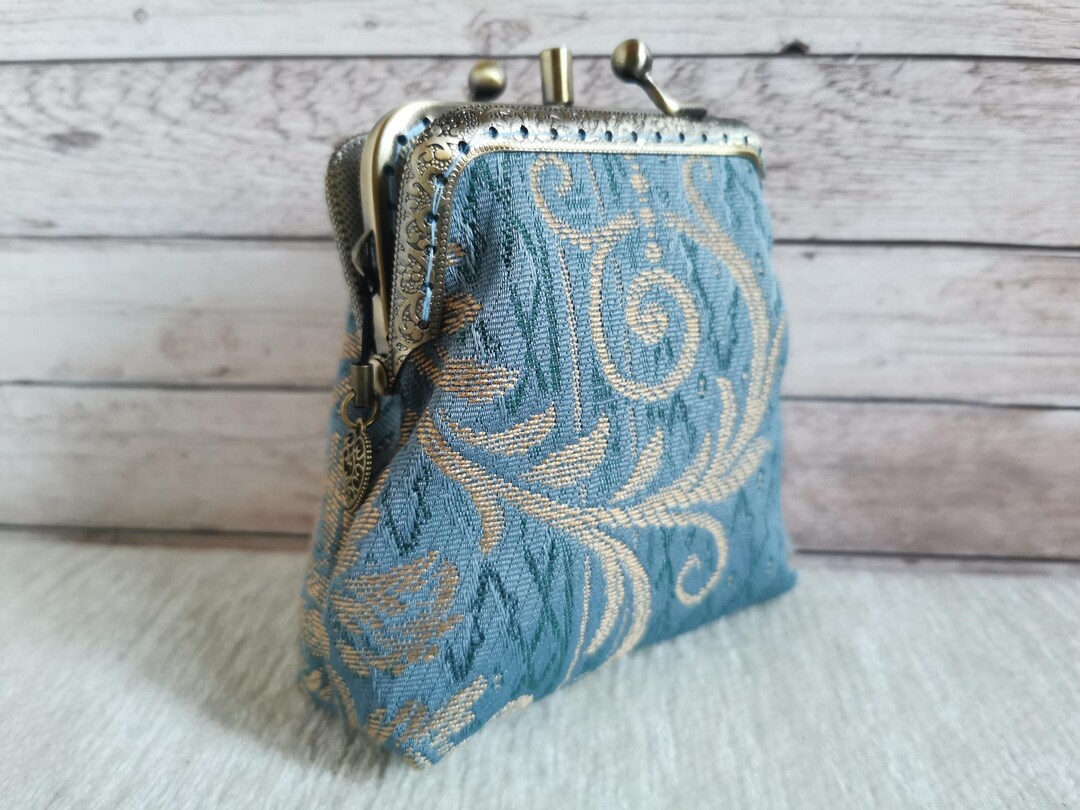 Double Kisslock Coin Purse, Kiss Lock Coin Purse, Double Pockets Wallet ...