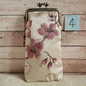 Flowers Eyeglass Case, Fabric Kiss Clasp Sunglass Case, Kiss Lock ...