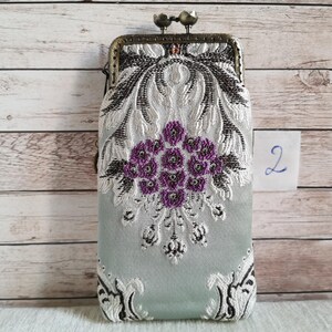 Flowers Eyeglass Case, Fabric Kiss Clasp Sunglass Case, Kiss Lock ...