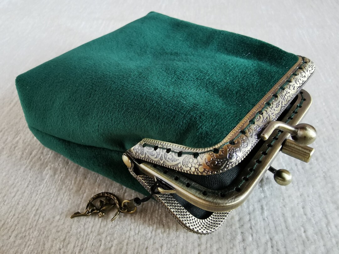 Double Kisslock Coin Purse, Kiss Lock Coin Purse, Double Pockets Wallet ...