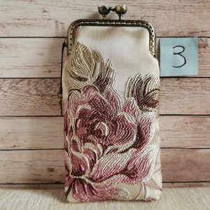 Flowers Eyeglass Case, Fabric Kiss Clasp Sunglass Case, Kiss Lock ...