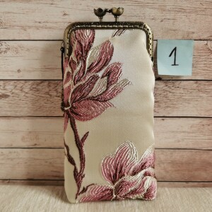 Flowers Eyeglass Case, Fabric Kiss Clasp Sunglass Case, Kiss Lock ...