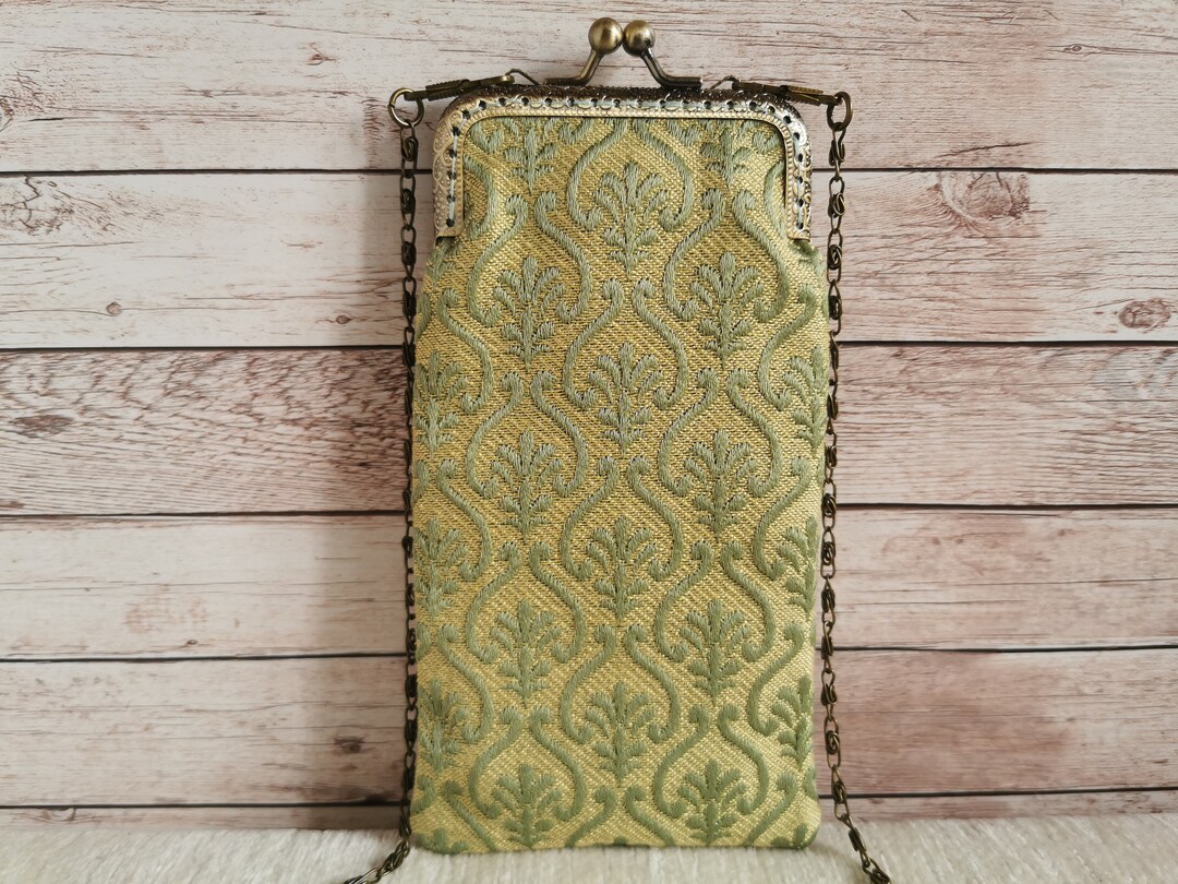 Crossbody Cell Phone Purse, Kiss Lock Phone Pouch, Kiss Clasp Wallet ...