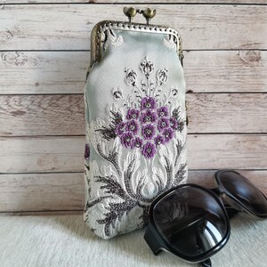 Flowers Eyeglass Case, Fabric Kiss Clasp Sunglass Case, Kiss Lock ...