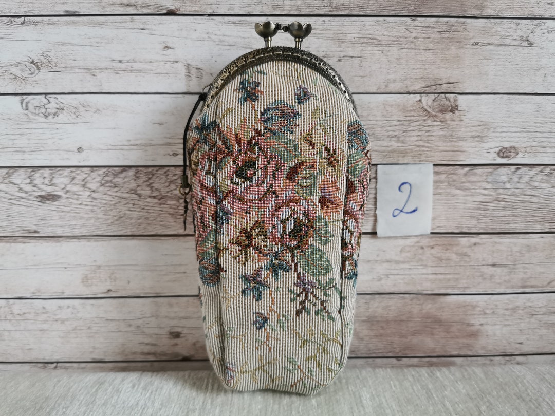 Eyeglass Case, Kiss Clasp Glasses Case, Kiss Lock Sunglass Case, Framed ...