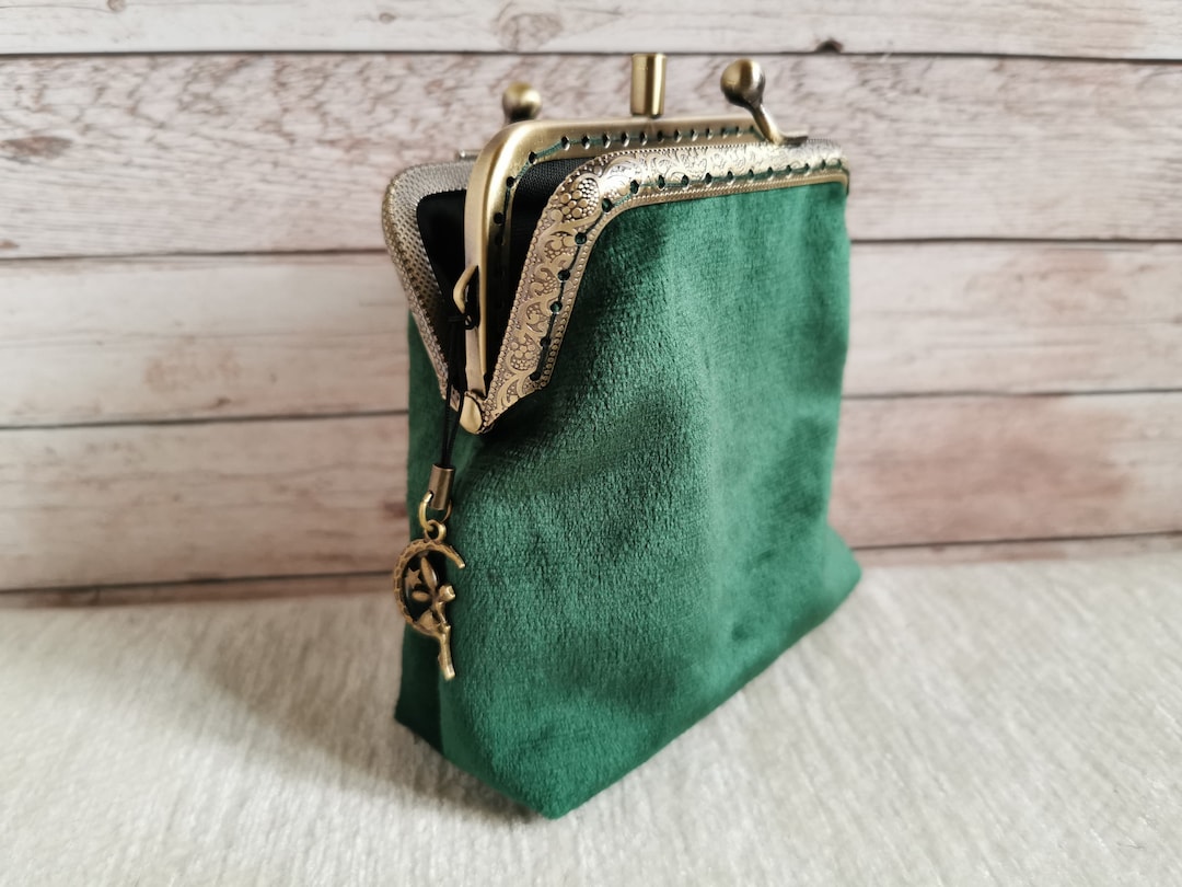 Double Kiss Lock Coin Purse, Vintage Style Wallet, Double Pockets Coin ...